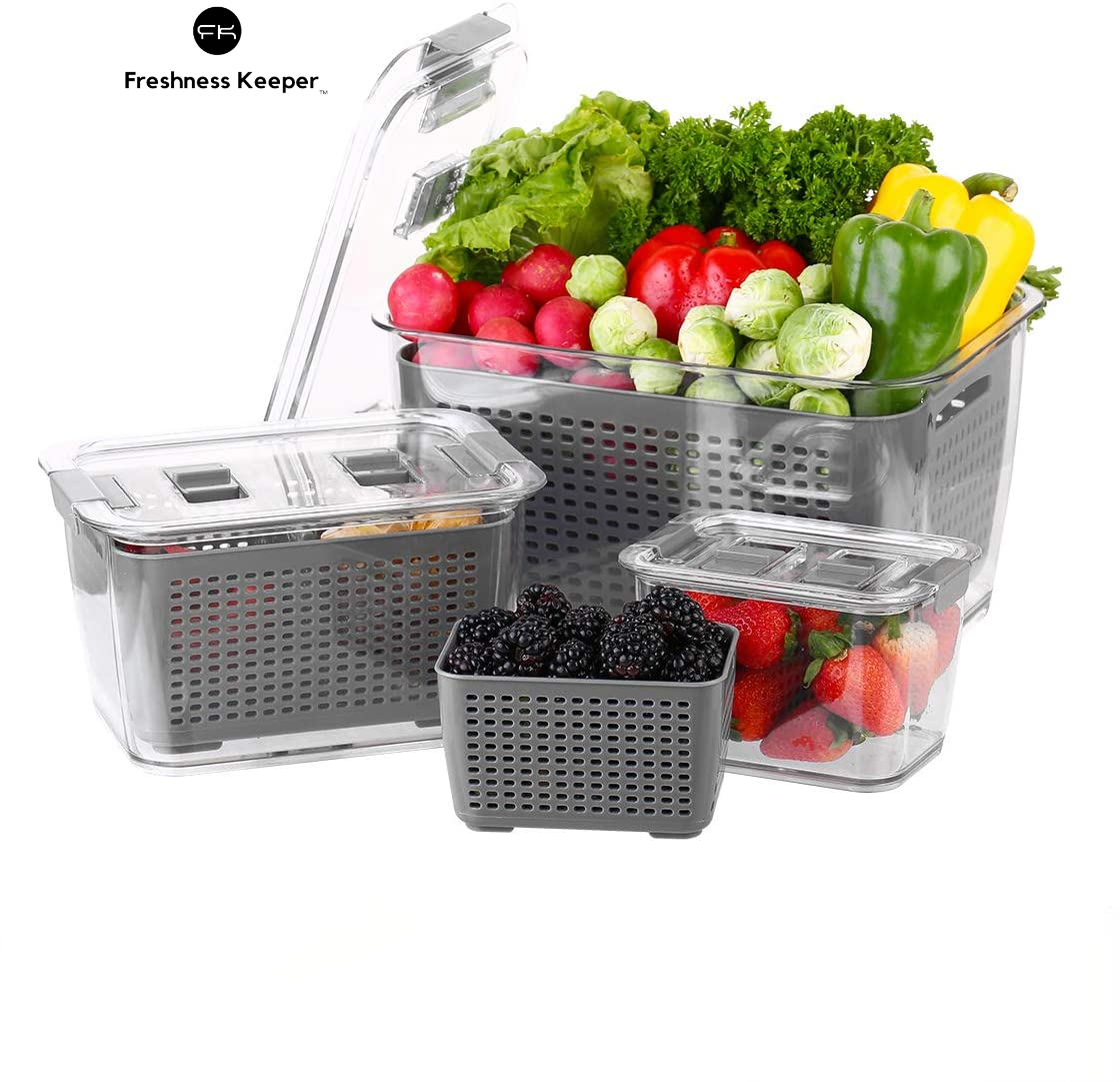 China 3-pack Fresh Produce Saver Containers for Fridge Lettuce Berry ...